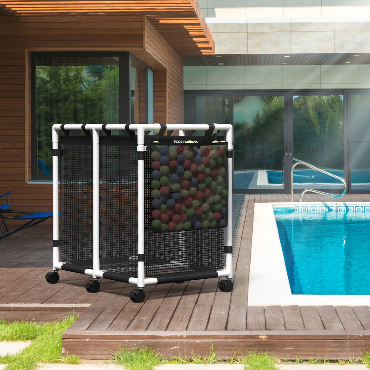 Pool Fellows Hanging Mesh Pouch Adjustable for Pool Storage Bins