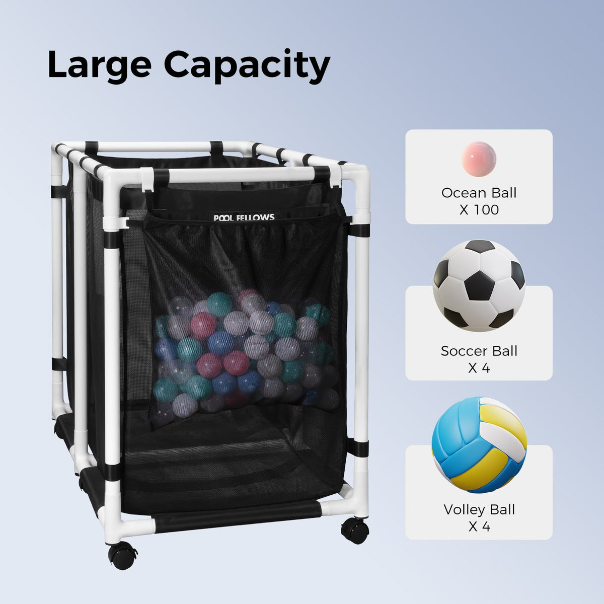 Pool Fellows Hanging Mesh Pouch Adjustable for Pool Storage Bins